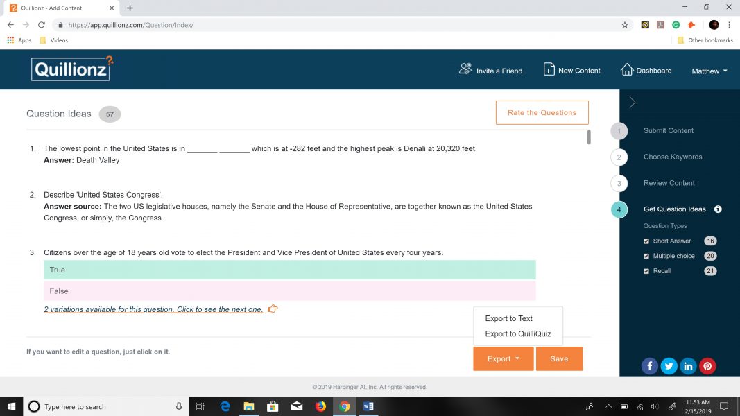 Product Review of Quillionz, The World’s First AI-Powered Question ...
